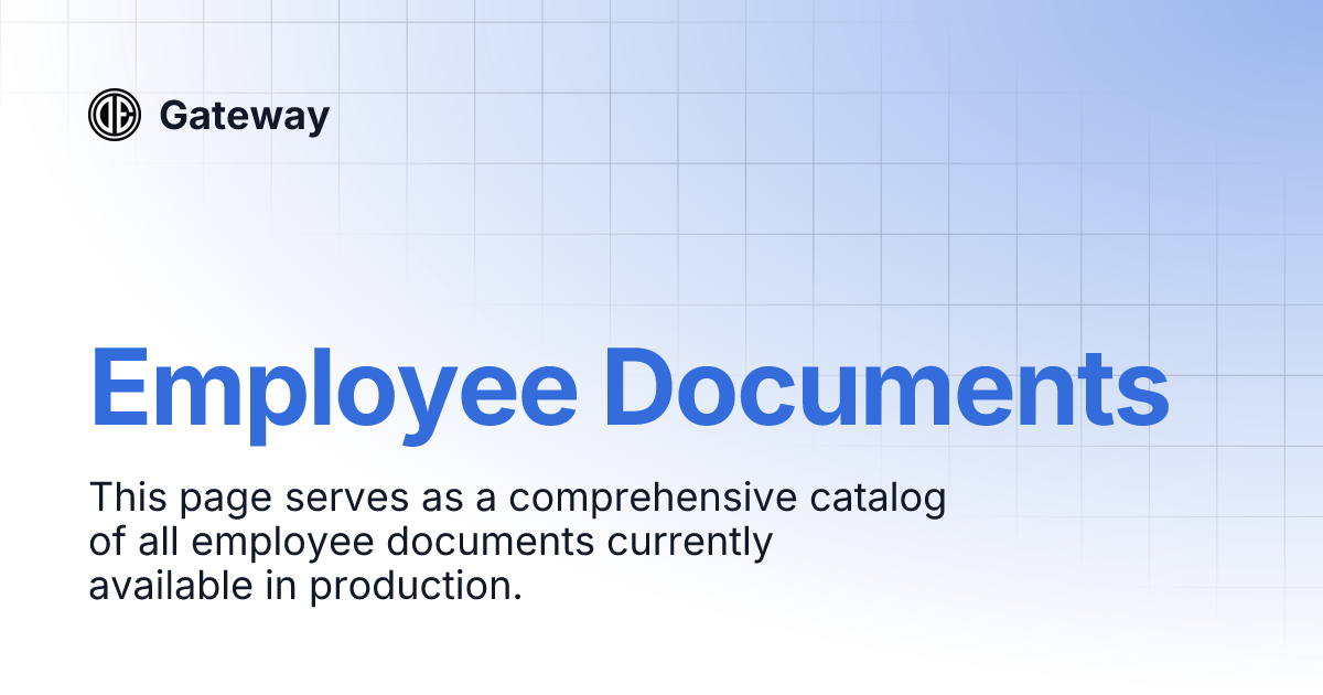 Employee Documents | Gateway